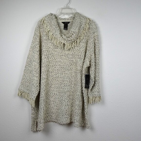 Ali Miles | Sweaters | Ali Mile Fringe Trim Sweater Womens Plus Size 2x ...